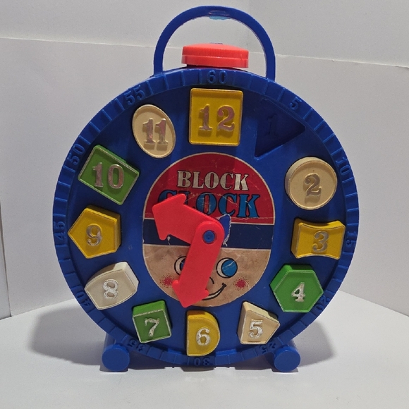 Block Clock | Toys | Vintage Block Clock Toy | Poshmark